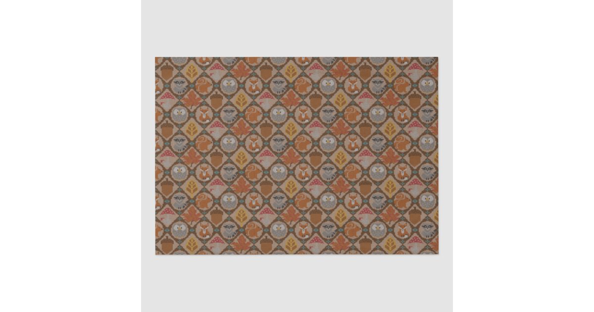 Cute Woodland Autumn Tissue Paper | Zazzle