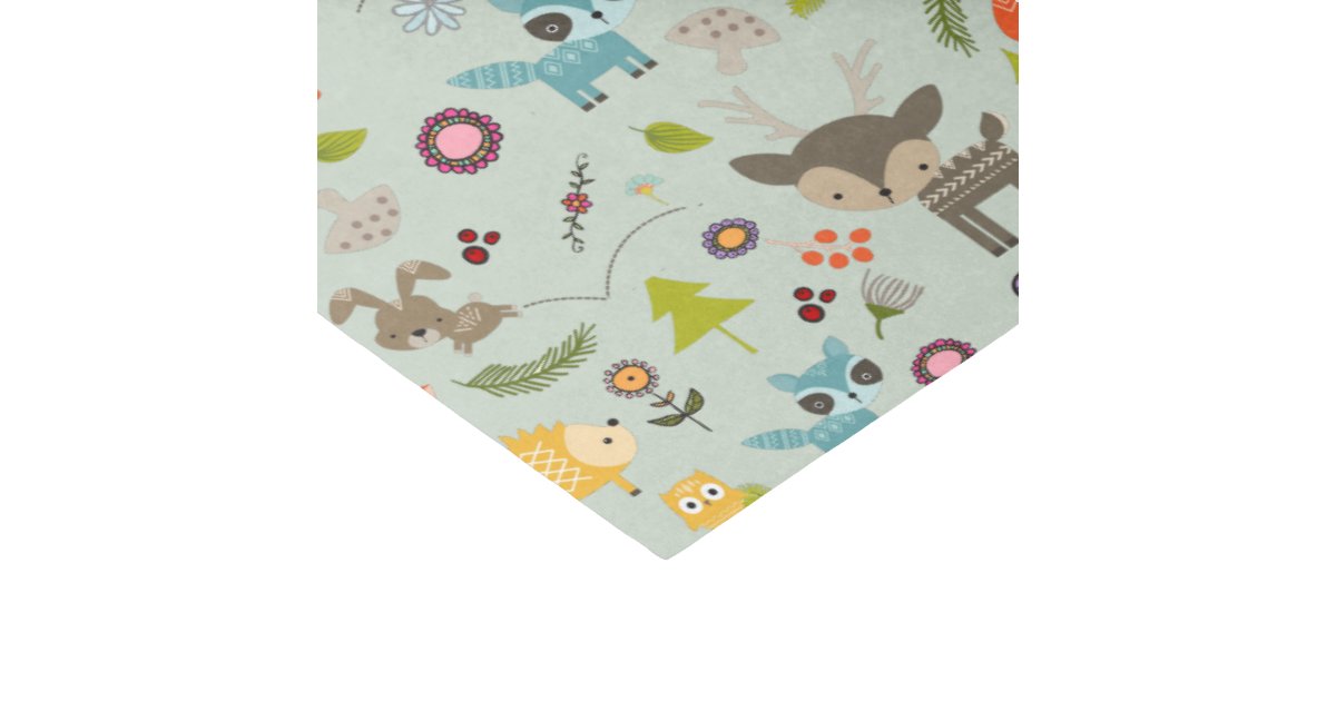 Cute Woodland Creatures Animal Pattern Tissue Paper | Zazzle