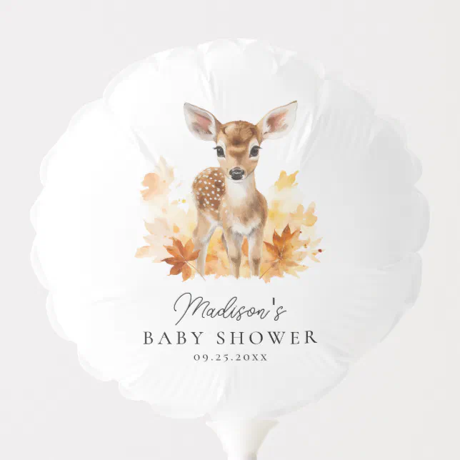 Cute Woodland Deer Fall Baby Shower Balloon | Zazzle