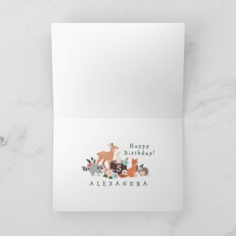 Cute Woodland Forest Animals Birthday Card | Zazzle