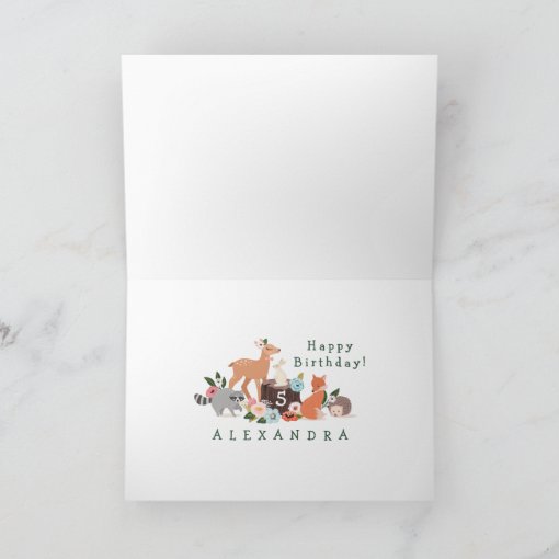 Cute Woodland Forest Animals Birthday Card | Zazzle