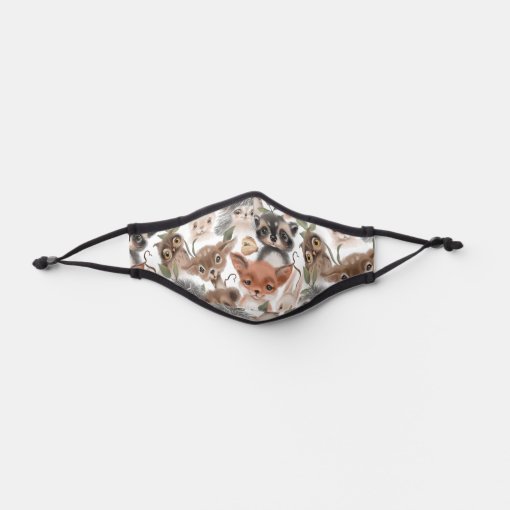 Cute Woodland Forest Animals Premium Face Mask | Zazzle