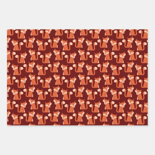 Cute Woodland Forest Fox Pattern Wrapping Paper Sheets | Zazzle