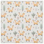 Cute Baby Fox | Woodland Animal Fabric | Zazzle.com