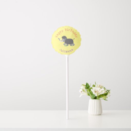 Cute woolly mammoth cartoon illustration balloon | Zazzle