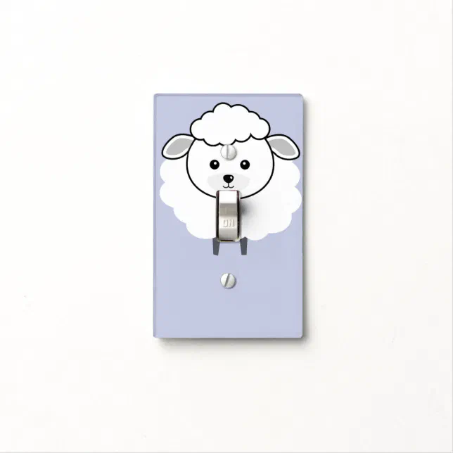 Cute Wooly Lamb Face Light Switch Cover | Zazzle
