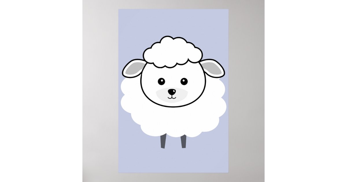 Cute Wooly Lamb Face Poster | Zazzle
