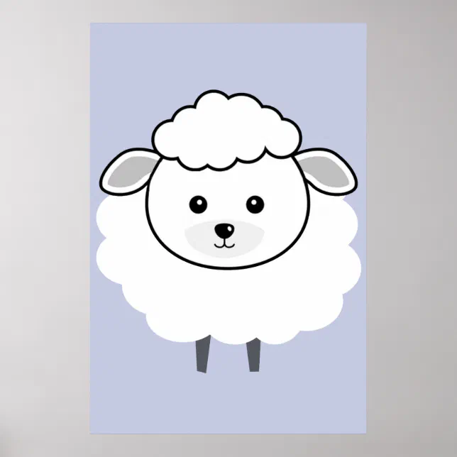 Cute Wooly Lamb Face Poster | Zazzle