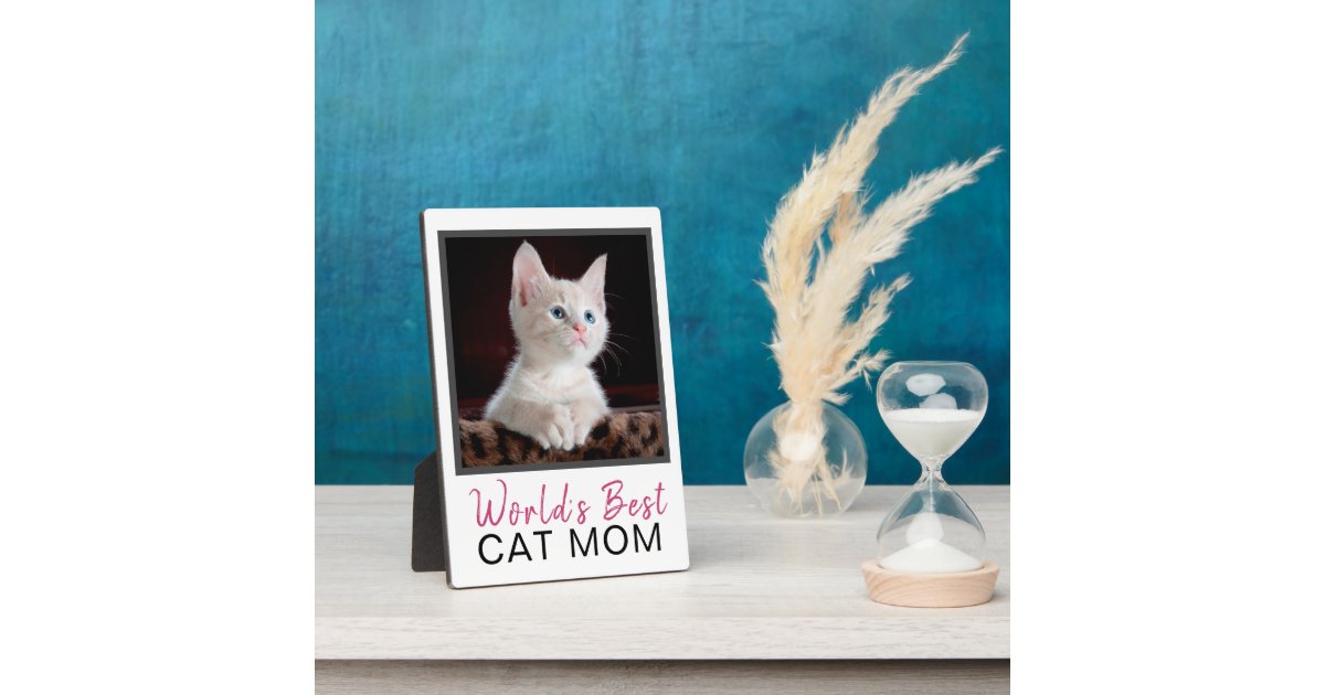 Cute World's Best Cat Mon Cat Photo Plaque | Zazzle