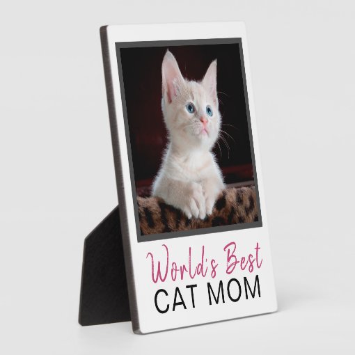 Cute World's Best Cat Mon Cat Photo Plaque | Zazzle