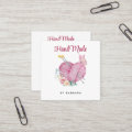Cute Yarn Heart Knitting Needles Square Business Card | Zazzle
