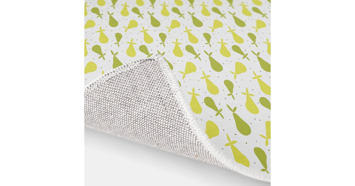 Cute Yellow And Green Pears Fruit Kitchen Rug | Zazzle