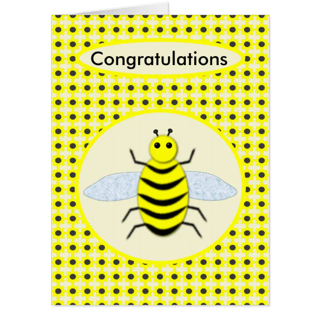Cute Yellow Baby Bee Neutral Congratulations Card | Zazzle