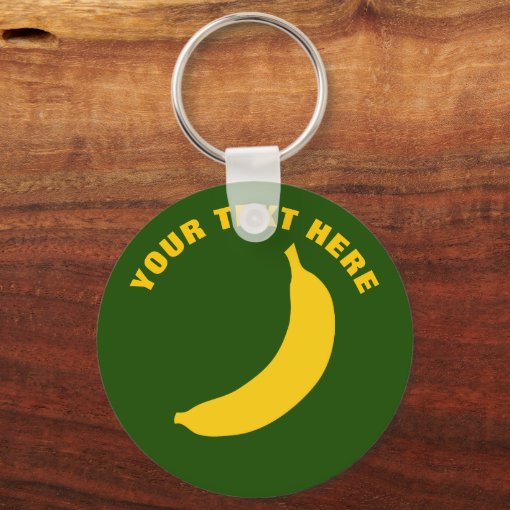 Cute yellow banana fruit custom button keychains | Zazzle