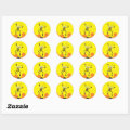 Cute Yellow Bee Jumping Hurray Hoorah Classic Round Sticker | Zazzle