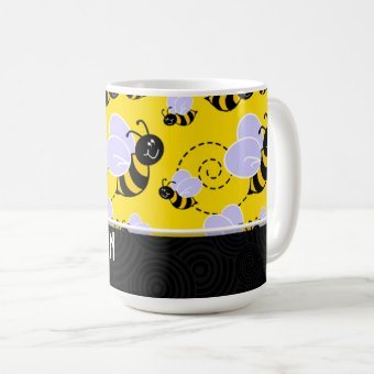 Cute Yellow & Black Bee Coffee Mug | Zazzle