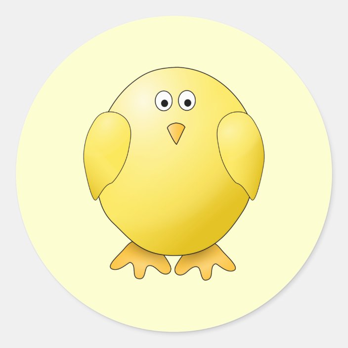 Cute Yellow Chick. Little Bird. Classic Round Sticker | Zazzle.com