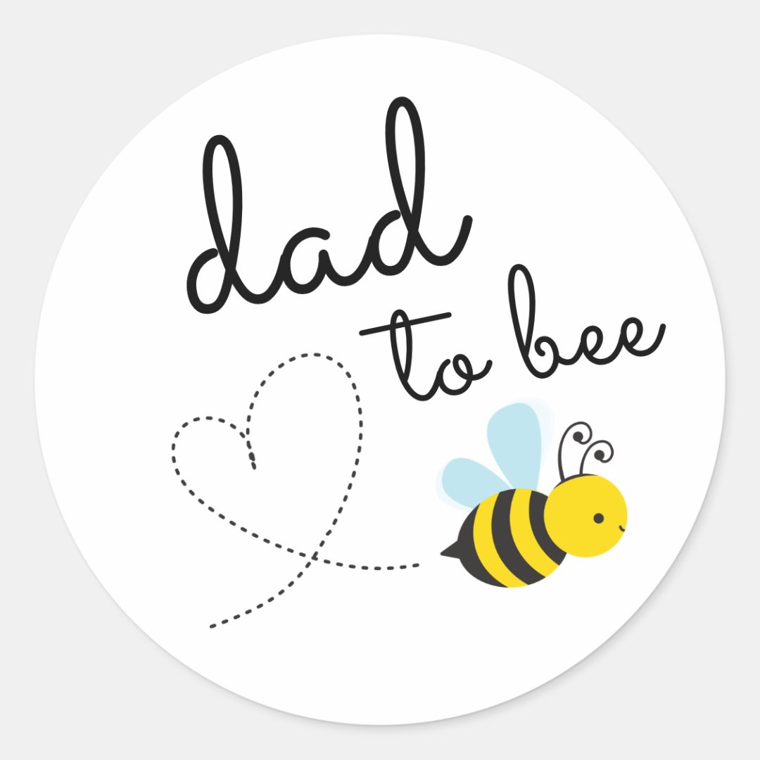Cute Yellow Dad To Bee Classic Round Sticker | Zazzle