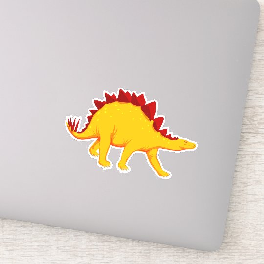 Cute yellow dinosaur back to school art sticker | Zazzle.com