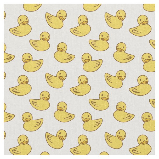 Cute Yellow Ducky Rubber Ducks Fabric | Zazzle.com