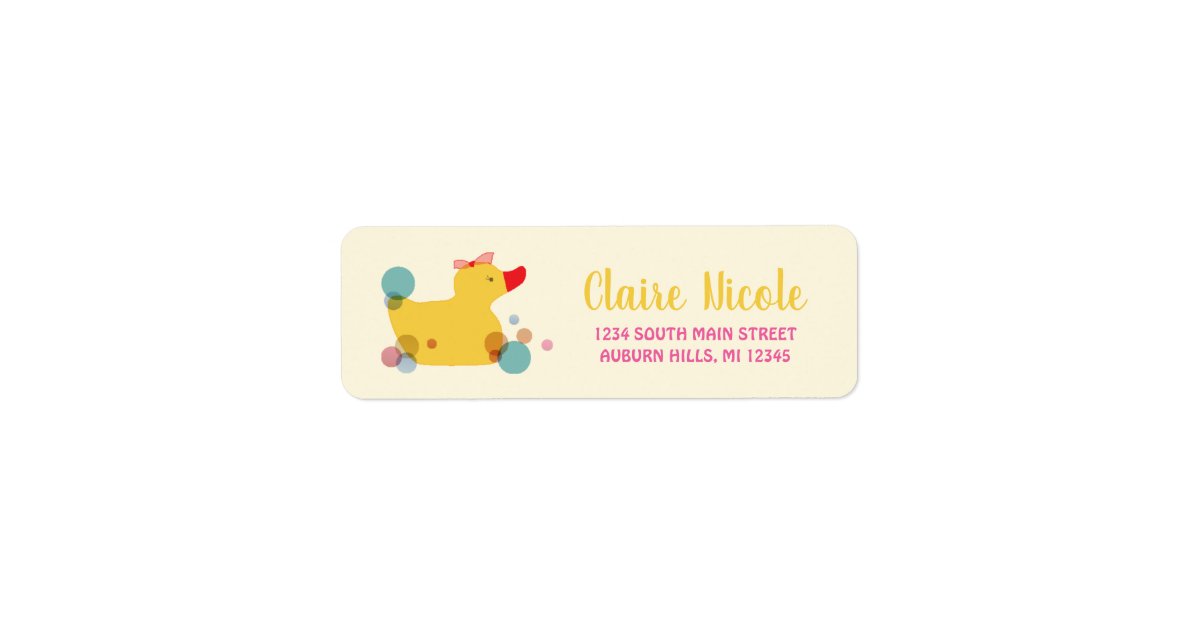 Cute Yellow Duck Birthday Label | Zazzle