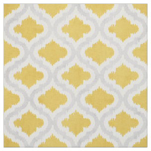 Yellow Moroccan Quatrefoil Fabric | Zazzle