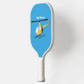 Cute yellow happy cartoon helicopter pickleball paddle | Zazzle