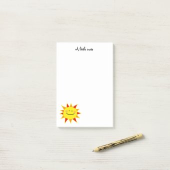 cute yellow happy sun cartoon post-it notes | Zazzle