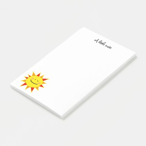 cute yellow happy sun cartoon post-it notes | Zazzle