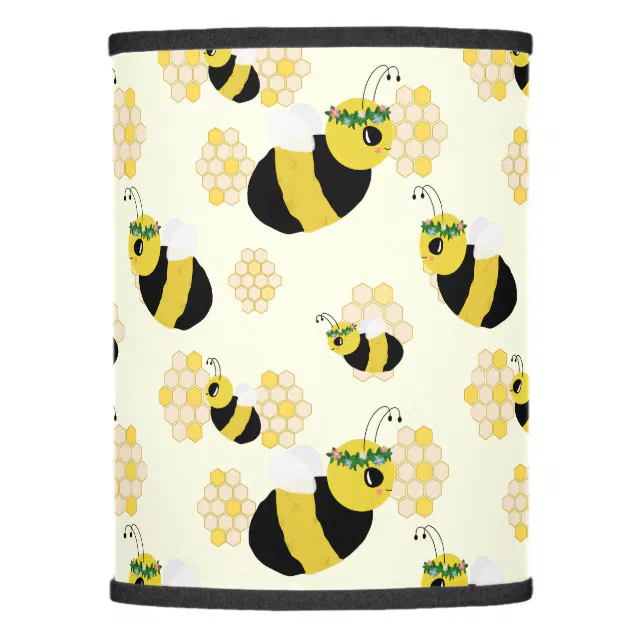 Cute Yellow Honeycomb Bumble Bee Theme Nursery Lamp Shade | Zazzle