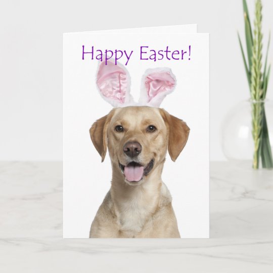 Cute Yellow Lab Easter Card | Zazzle.com