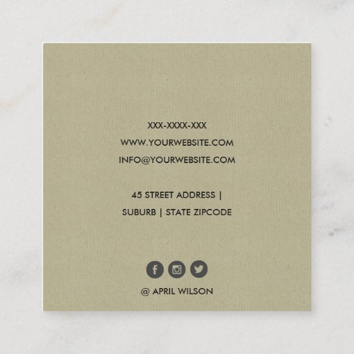 CUTE YELLOW OCHRE TREE TRIO LANDSCAPING SERVICE SQUARE BUSINESS CARD ...