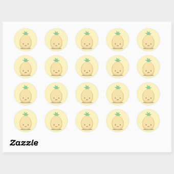 Cute Yellow Pineapple Sticker | Zazzle