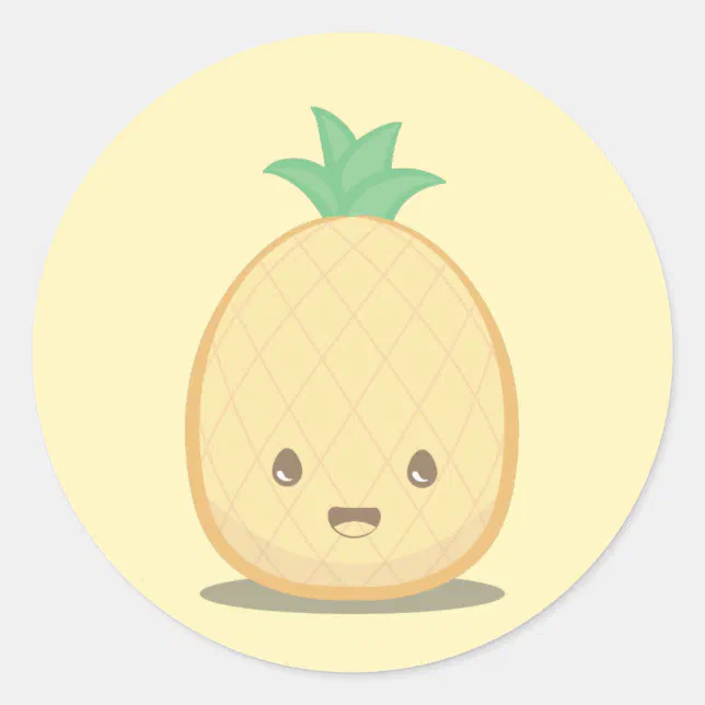Cute Yellow Pineapple Sticker | Zazzle