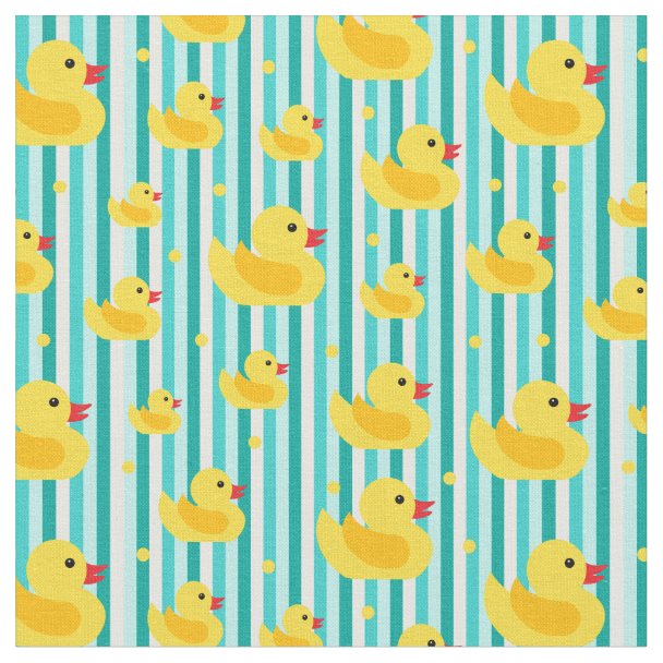 Cute rubber duck pattern fabric | Zazzle