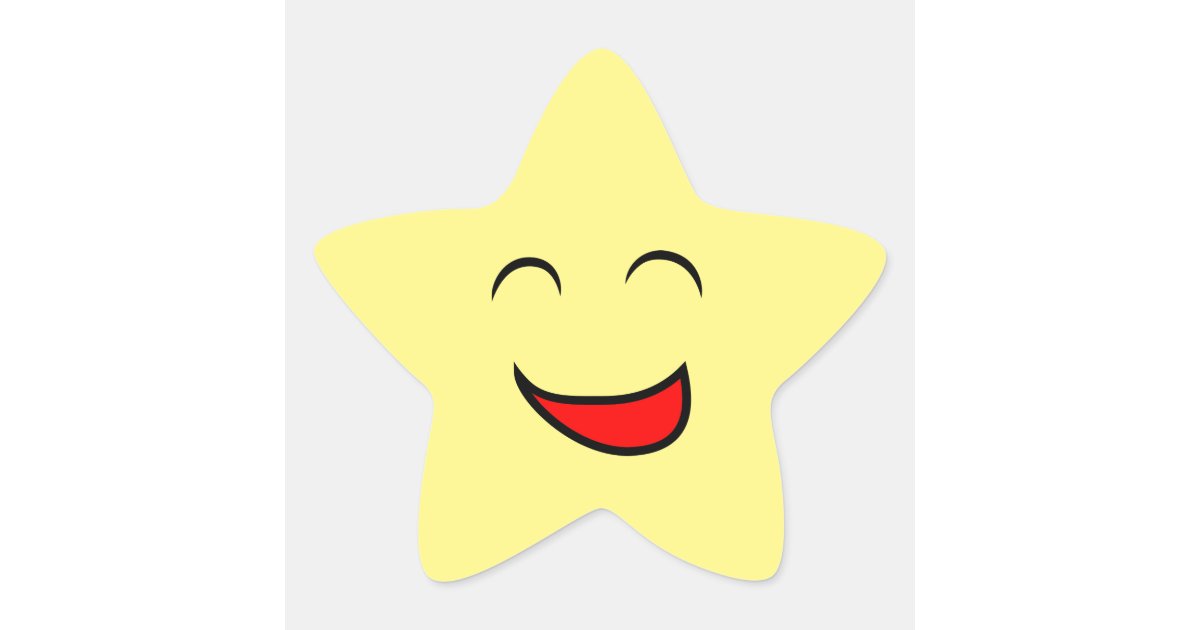 Cute Yellow Smiling Star Encouragement Star Sticker | Zazzle