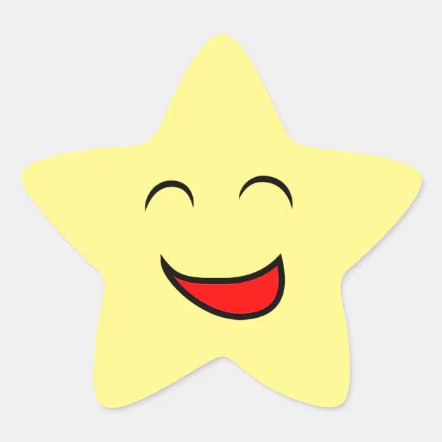 Cute Yellow Smiling Star Encouragement Star Sticker | Zazzle
