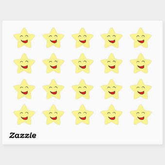 Cute Yellow Smiling Star Encouragement Star Sticker | Zazzle
