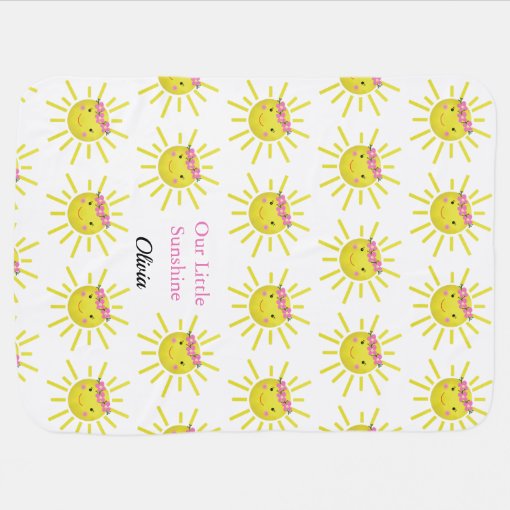 Cute Yellow Sun Our Little Sunshine Baby Blanket | Zazzle