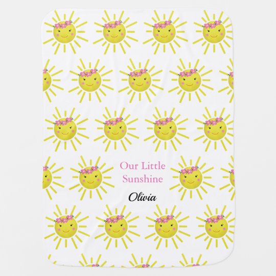 Cute Yellow Sun Our Little Sunshine Baby Blanket | Zazzle.com