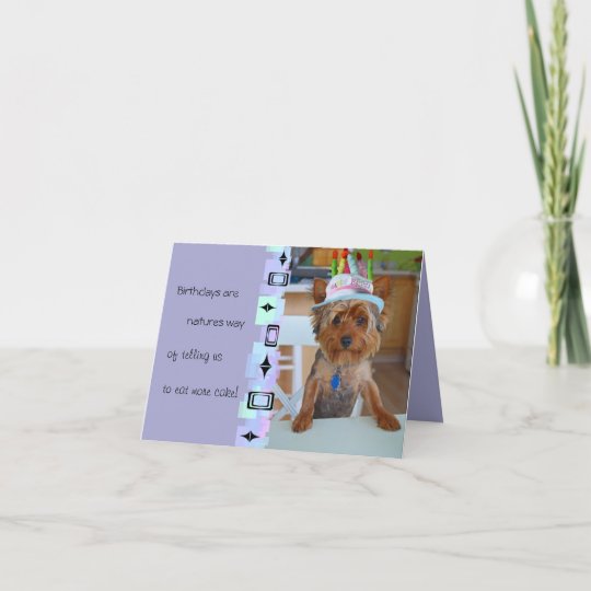 Cute Yorkie Birthday Card | Zazzle.com