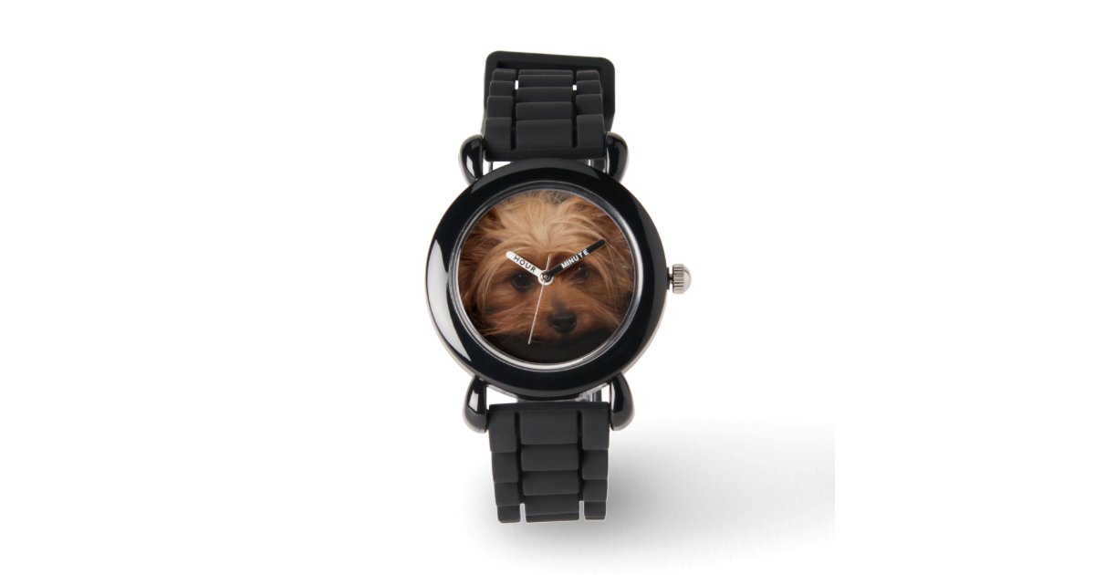 Cute Yorkie Glitter Watch | Zazzle