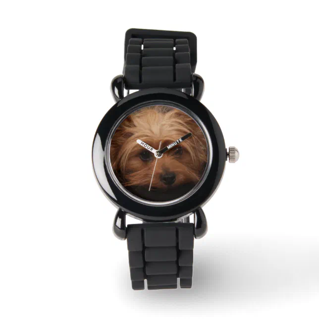 Cute Yorkie Glitter Watch | Zazzle