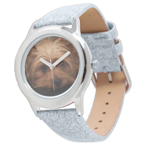 Cute Yorkie Glitter Watch | Zazzle