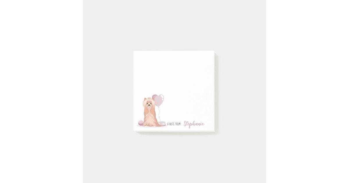 Cute Yorkshire Terrier Birthday Post-it Notes | Zazzle