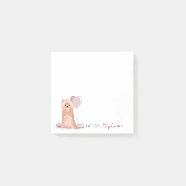 Cute Yorkshire Terrier Birthday Post-it Notes | Zazzle