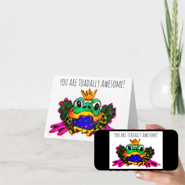 Cute You Are Toadally Awesome Frog Greeting Card | Zazzle