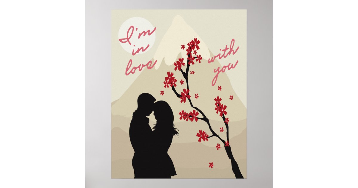 Cute young romantic couple in love, love story poster | Zazzle