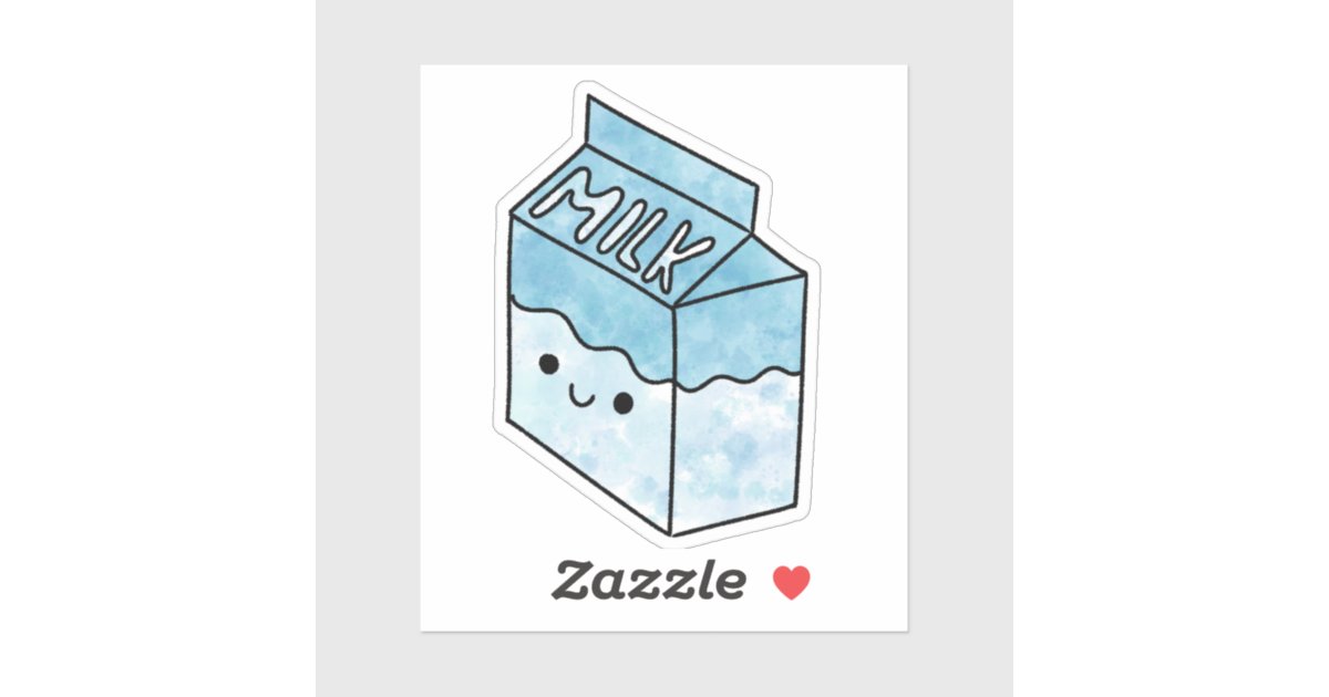 Cute yummy milk sticker | Zazzle