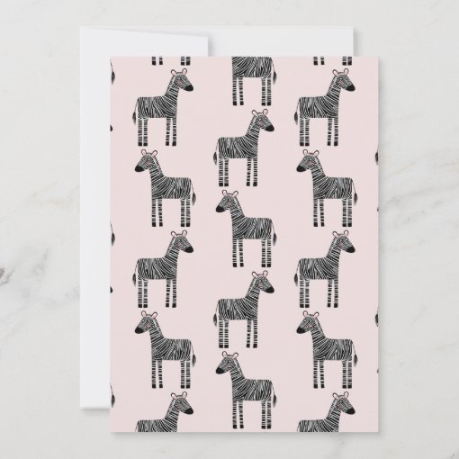 Cute Zebra Girl Birthday Party Invitation | Zazzle